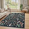 Amazon.com: Lanffia 5x7 Boho Bug Rugs for Bedroom, Black Washable Rug ...