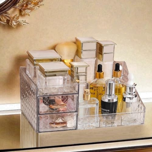 Amazon.com: Clear Makeup Organizer for Vanity,Desk Makeup Caddy With ...
