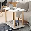 Calager Side Table on Wheels - 2-Tier Small Bedside Table, Easy to ...