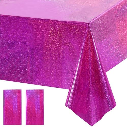 Amazon.com: Angmart 2 Pack Shiny Iridescence Plastic Tablecloths Gift ...