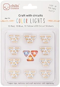 Amazon.com: Chibitronics Circuit Stickers - 10 Red, 10 Yellow, 10 Blue ...