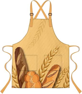 Amazon.com: LshyMn Bread Apron 33.4x27.5 Inches Vintage Grain Wheat Ear ...