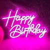 Pink Happy Birthday Neon Light Birthday Party Surprise Light Bright ...