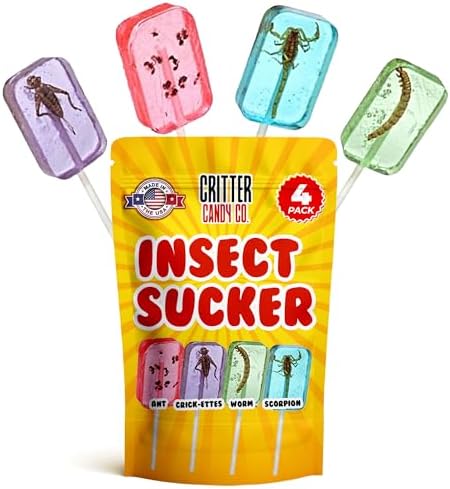 Amazon.com : HotLix Insect Lollipops (4-Pack) | Includes Scorpion, Worm ...