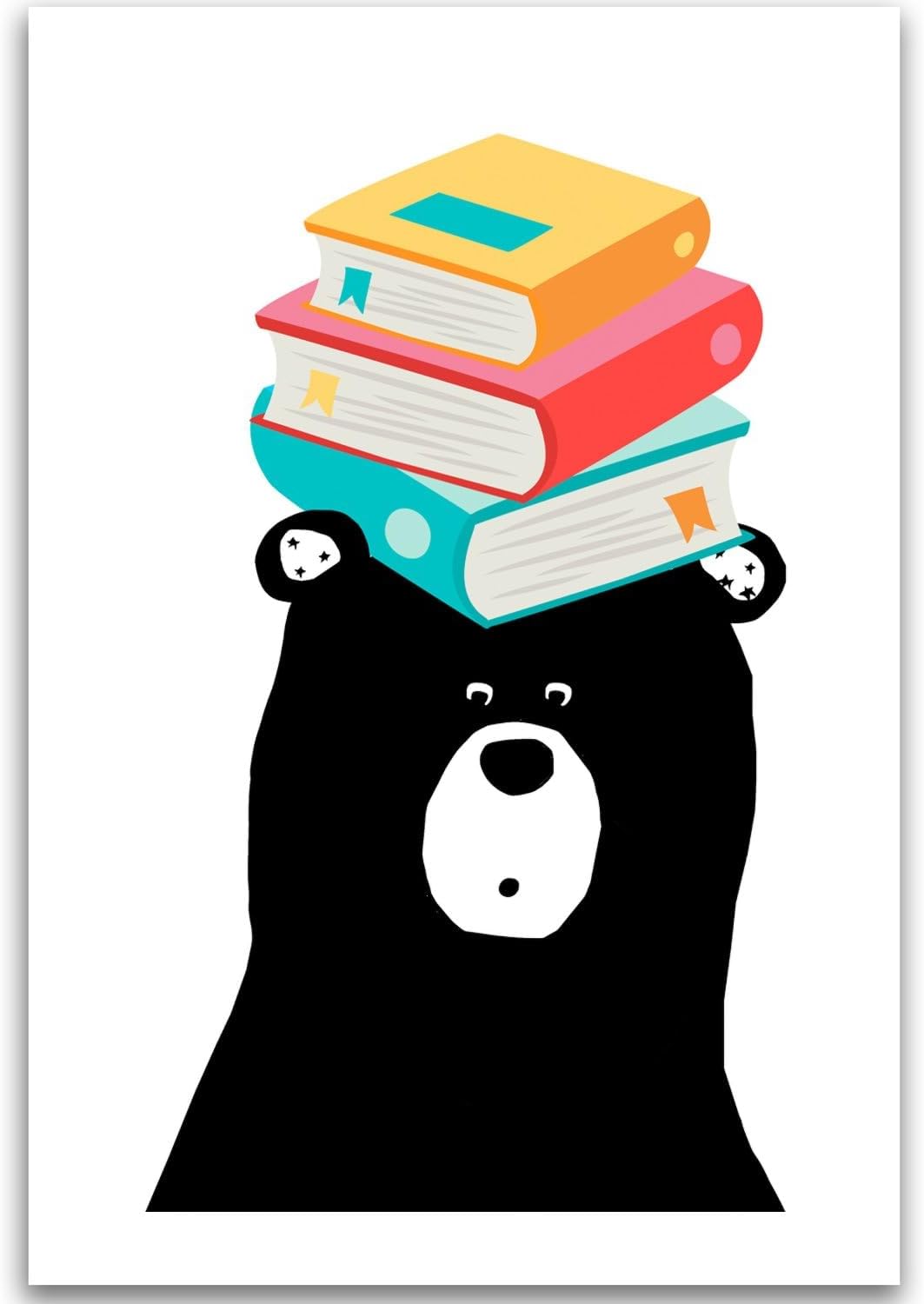 Amazon.com: HASIDU Bear with Books Learning Reading Library Classroom ...