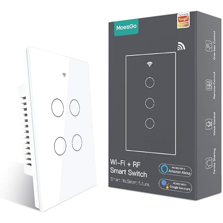 LIFX Smart Switch, 4 Button in-Wall Wi-Fi Smart Touch Glass Switch ...