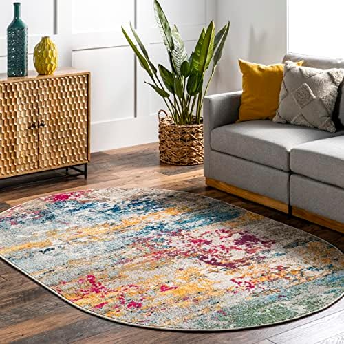 Amazon.com: nuLOOM Monet Modern Abstract Area Rug - Oval 5x8 Area Rug ...