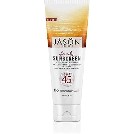 Amazon.com: Jason Natural Products SPF 45 Family Sunblock, 4 Ounce - 2 ...