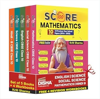 Disha (Set of 5 Books with 4 Workbooks) Score 100 Science, Mathematics ...