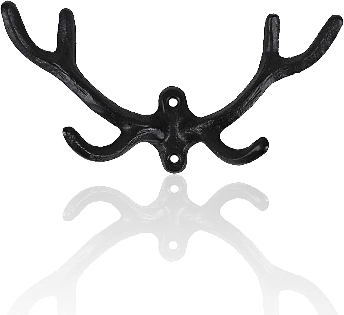 Amazon.com: Wowser Four Point Dark Brown Deer Antler Cast Iron Wall ...