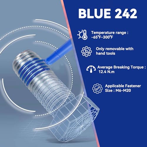 Snapklik.com : Thread Lock Blue 242, Threadlocker Medium Strength, Lock ...