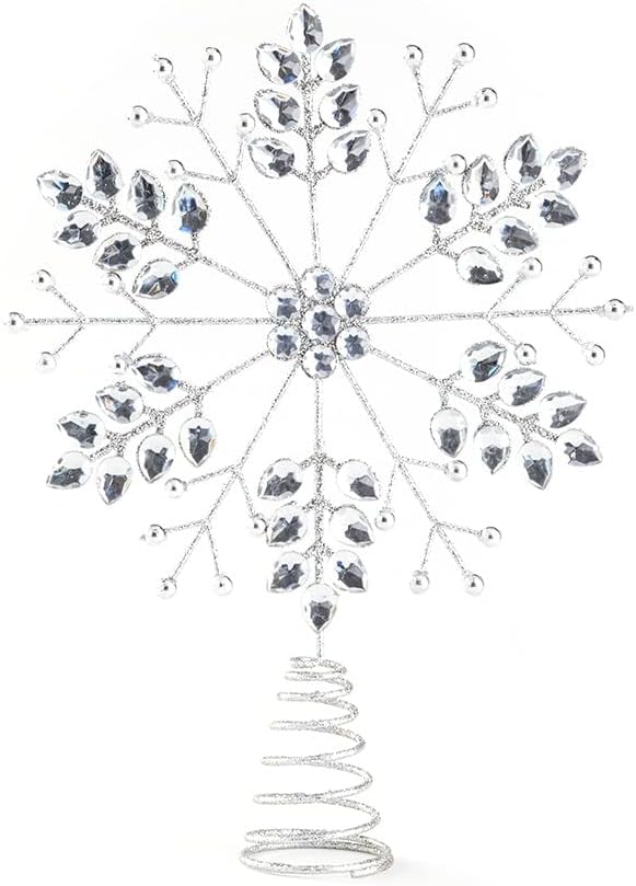 Amazon.com: The Lakeside Collection Snowflake Tree Topper : Home & Kitchen