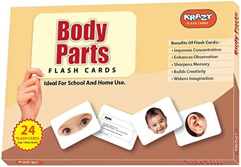 Buy Krazy Body Parts Flash Cards for Kids & Toddlers I 24 Real Picture ...
