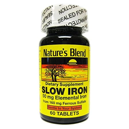 Amazon.com: Nature's Blend Slow Iron 50 mg (160 mg) Compare to Slow Fe ...
