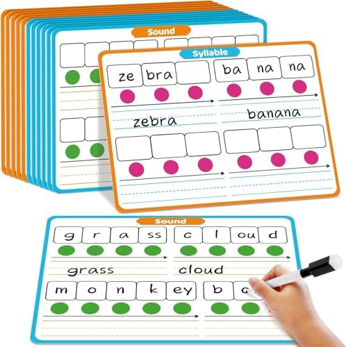 Amazon.com: 12 Packs Phonemic Awareness Dry Erase Board, Speech Therapy ...
