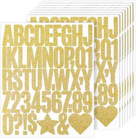 Amazon.com: 368 PCS Gold Letter Stickers 2 Inch Self-Adhesive Large ...