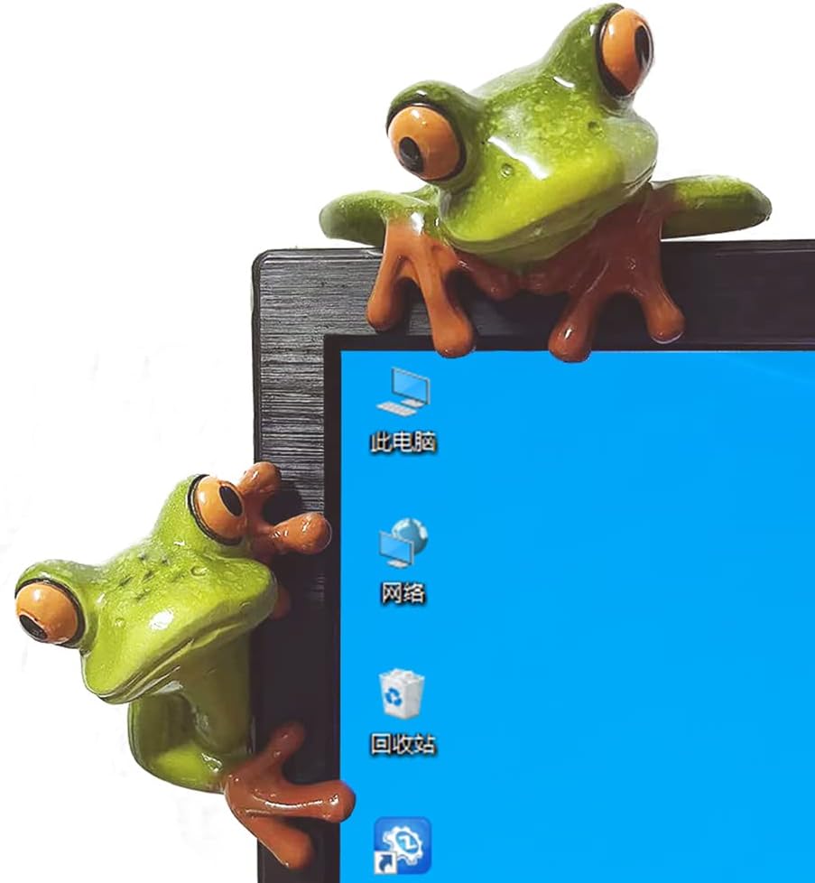 Amazon.com: 2 Pcs Funny Resin Frogs Decor, 3D Creative Craft Animal ...