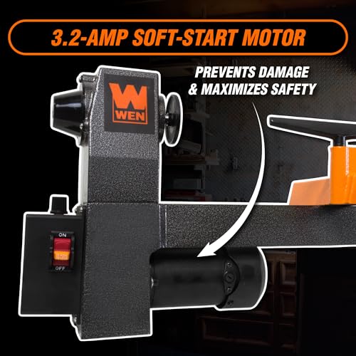 WEN Mini Benchtop Wood Lathe, 8-Inch by 13-Inch with Variable Speed ...