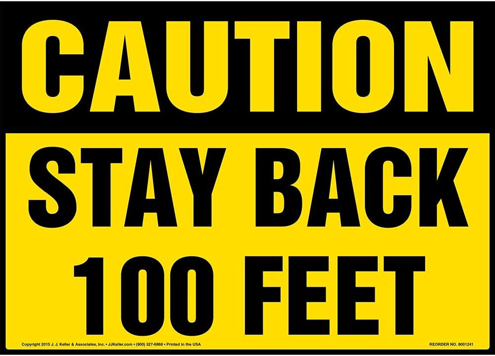 Amazon.com: StickerTalk Stay Back 100 Feet Vinyl Sticker, 10 inches by ...