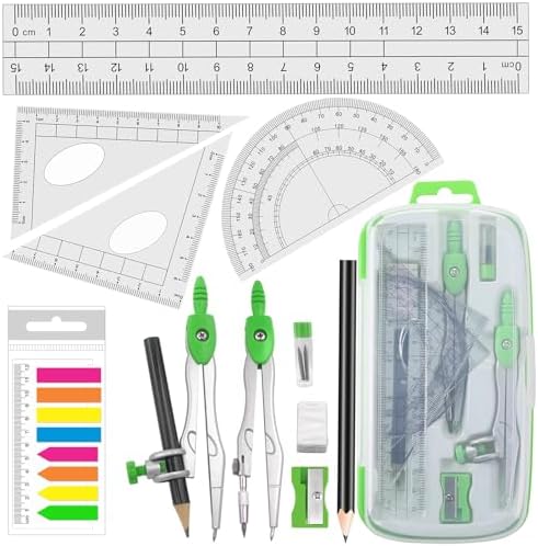 Amazon.com : Akuoly Geometry Compass Kit Starter Maths Set with 2 ...
