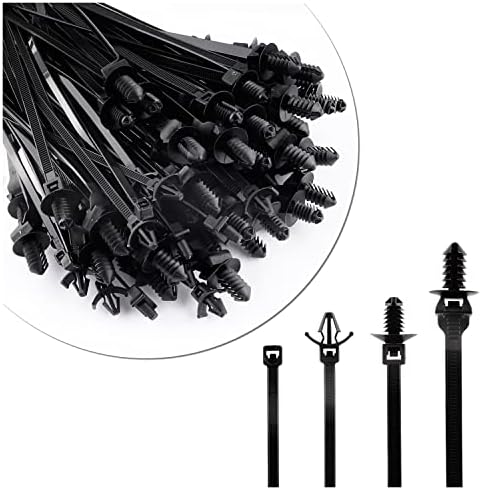 120PCS Black Zip Ties with 4 Universal Sizes,Strong Bite Force & UV ...