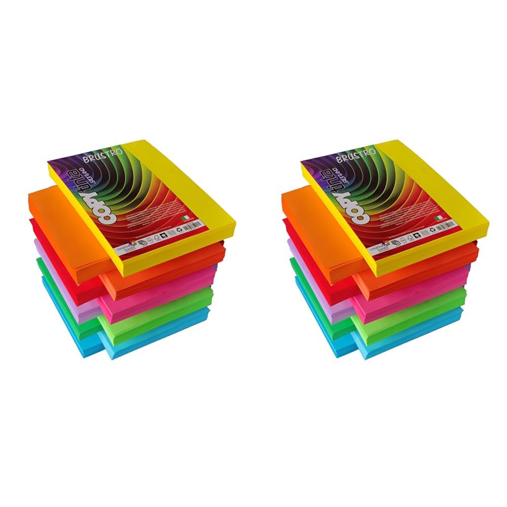 BRUSTRO Copytinta Coloured Craft Paper A4 Size 80 GSM Mixed Bright ...