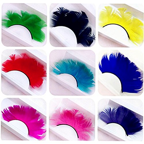 Amazon.com: Bingirl Fashion Colors Cosplay Feather False Eyelashes ...