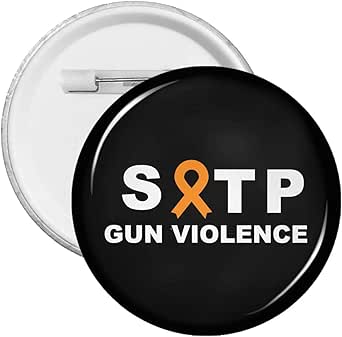 Amazon.com: Stop Gun Violence Orange Ribbon Pins Round Chest Pin Badges ...
