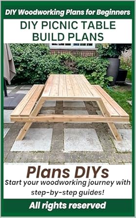 Amazon.com: DIY Picnic Table Build Plans - Wooden Garden Table Plans - Step by Step Instructions ...