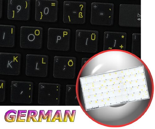 Amazon.com: GERMAN KEYBOARD STICKERS ON TRANSPARENT BACKGROUND WITH ...
