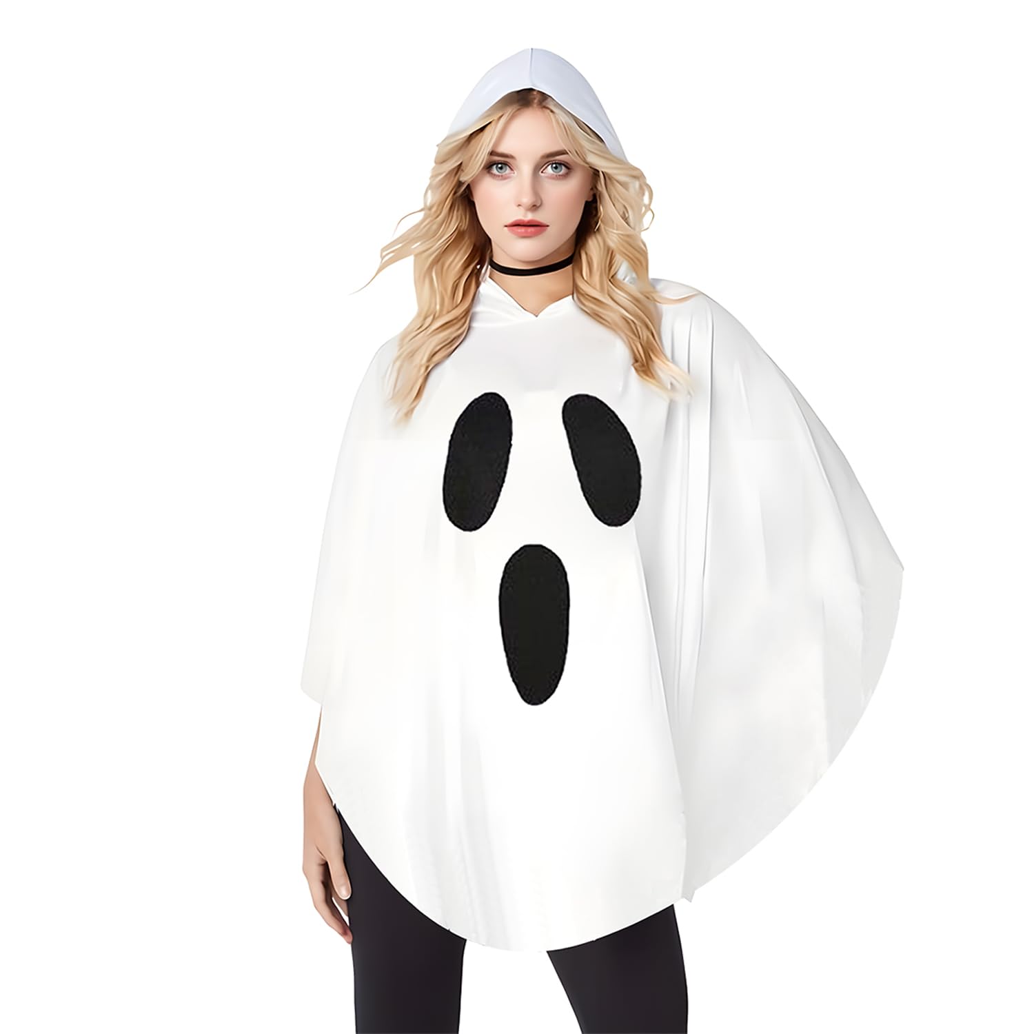 Amazon.com: XXLOG Women Ghost Costume for Adult Halloween Ghost Poncho ...