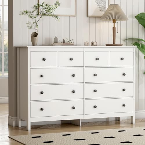 Amazon.com: wanan 10 Drawer Dresser, 55" Modern White Dressers Chests ...