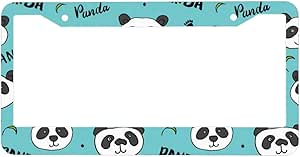 Amazon.com: Cute Panda Bear 2 Packs Universal Aluminum Tag Frame for ...