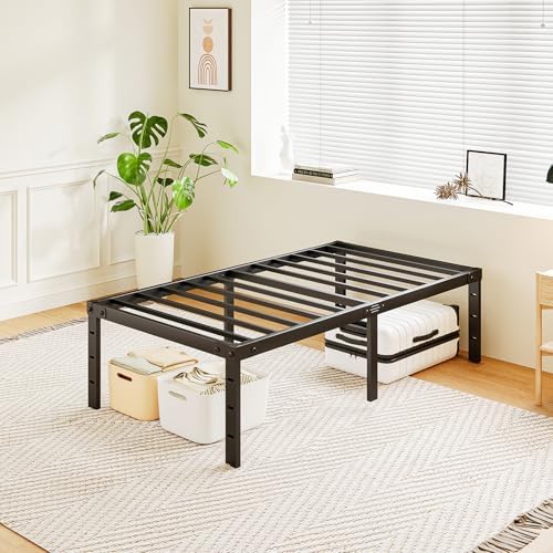 Amazon.com: Likelalaso 24 Inch High Twin Bed Frames with Rounded Corner ...