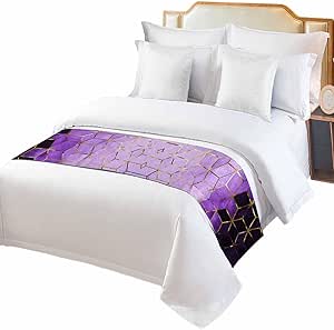 Amazon.com: Marble Purple Bed Runner & Scarf King Size, Luxury Bed Throw Runners & Scarves for ...