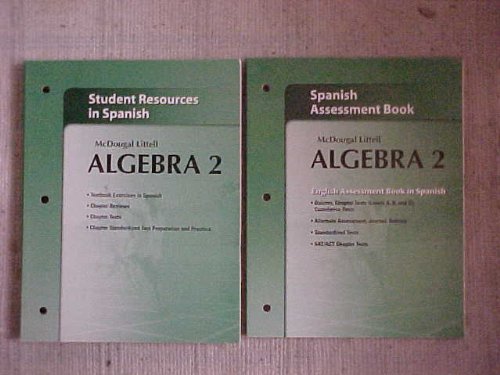 Package of 2 Mcdougal Littell Algebra 2 Spanish Resource Books ...