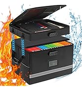 Amazon.com: EXLIFBAG 2 Layer File Box with Lock, Portable Document ...