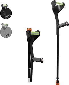 Folding Elbow Crutches for Adults Women Men,Lightweight Height Adjustable Crutches with Comfy ...