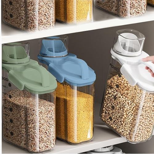 GLITZEN Cereal Containers Storage, 2L Airtight Large Dry Food Storage ...