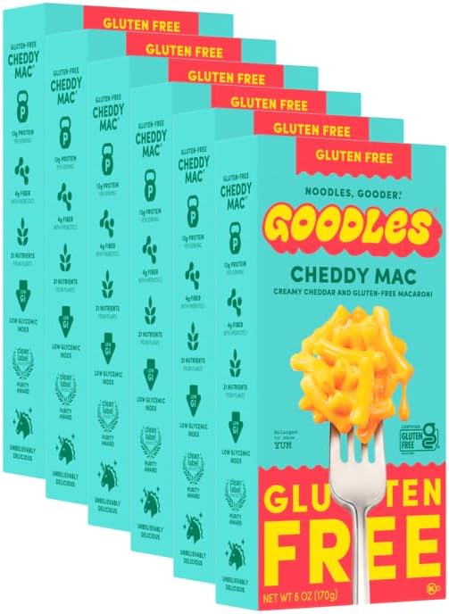 Amazon.com : GOODLES Gluten-Free Cheddy Mac 6-pack, 6oz - 13g Protein ...