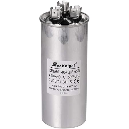 Amazon.com: 2-Pack 40/5 MFD 440 Volt Dual Round Run Capacitor ...