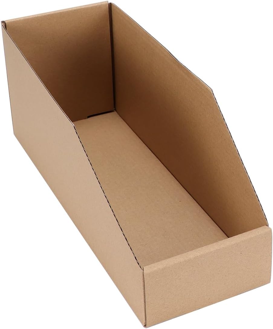 Amazon.com: EXYGLO Cardboard Storage Bins 35 Pack, 12x4x4.5 Inch ...