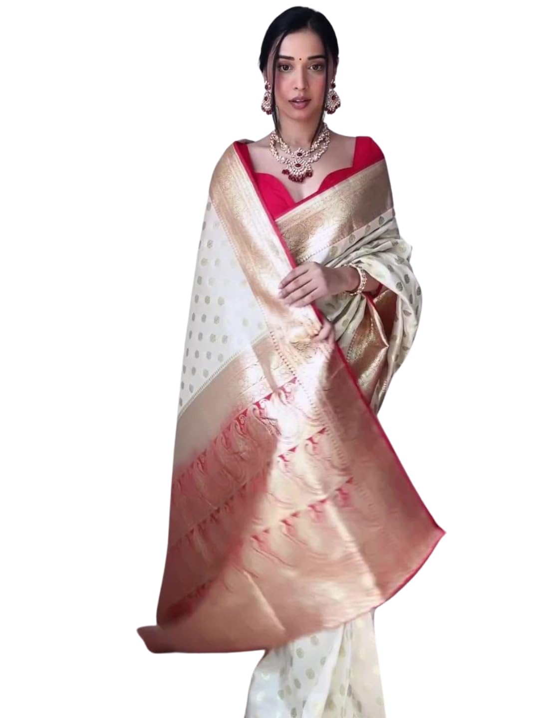 Buy Shiv Textiles Womens Ready To Wear Banarasi Soft Lilan Cotton Saree ...