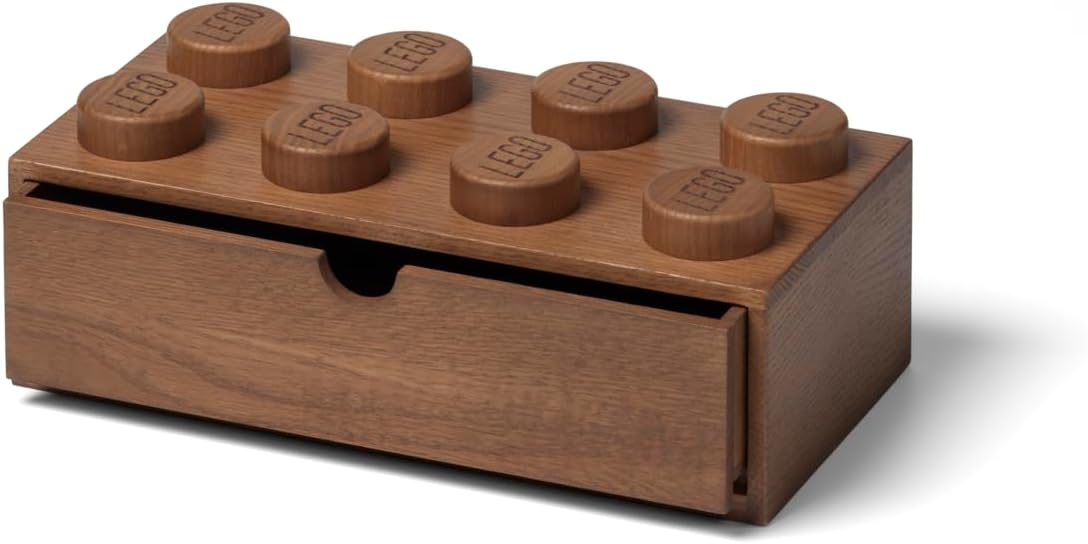 Amazon.com: LEGO 2x4 Wooden Desk Drawer, Oak Dark Stained : Toys & Games