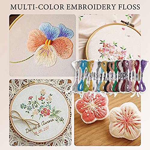 19 pieces metallic embroidery thread, multi-coloured embroidery thread ...