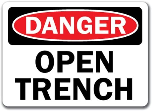 Amazon.com: Danger Sign - Open Trench - 10" X 14" OSHA Safety Sign ...