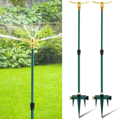 Amazon.com : Hicarer 2 Pack 3 Arm Garden Sprinkler, 360° Rotating ...