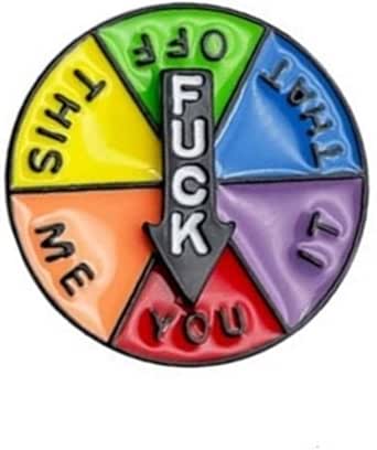 Rotating Badge, Fuck Me Fun Pin, Fuck Roulette Spinner, Color Wheel ...
