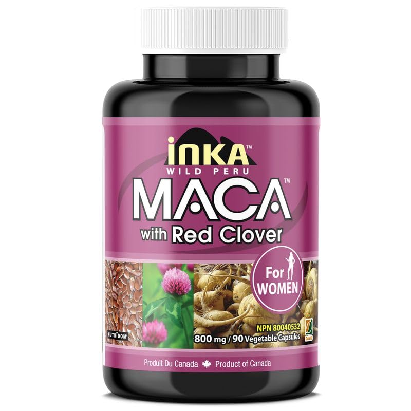 Maca for Women, Maca Root, Red Clover & Flaxseed Extract, Supports ...