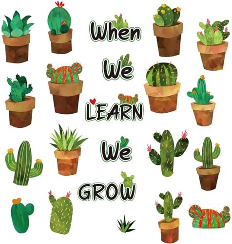 Amazon.com: 36pcs Cactus Cutouts Bulletin Board Decorations When We ...
